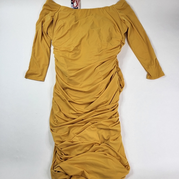 Laura Byrnes | Dresses | Laura Byrnes Mustard Yellow Monica Wiggle ...